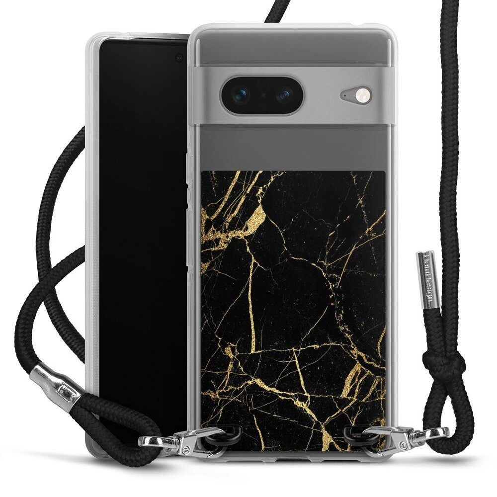 Deindesign Handyhülle Marmor Schwarz Muster Blackgoldmarble Look