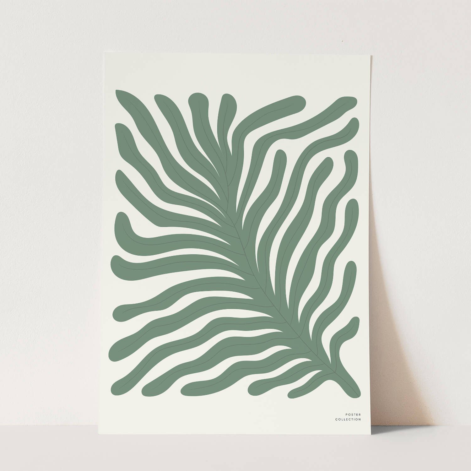 Sinus Art Wandbild Grafik Dekorativ Modern Grünes Pflanzenblatt