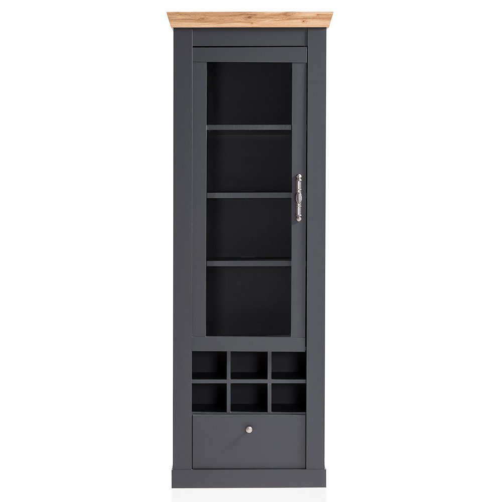 Lomadox Vitrine Cesena 61 Anthrazit In Wotan Eiche Nb 7220138 Cm