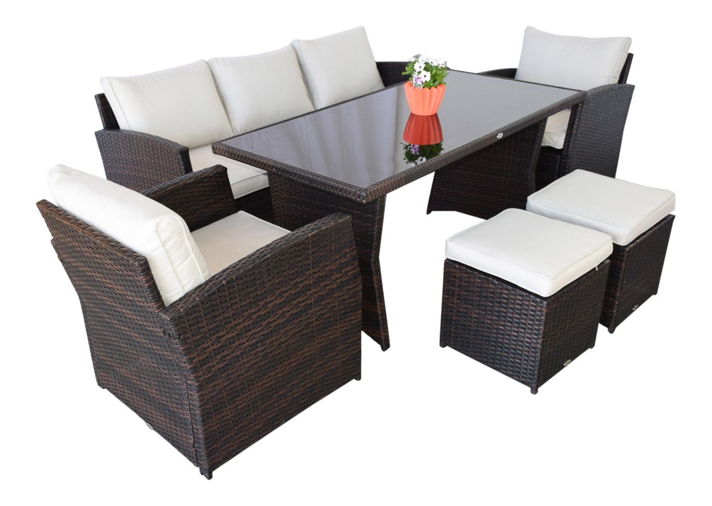 Jet-Line Gartenlounge-Set Garten Lounge möbel Havanna braun