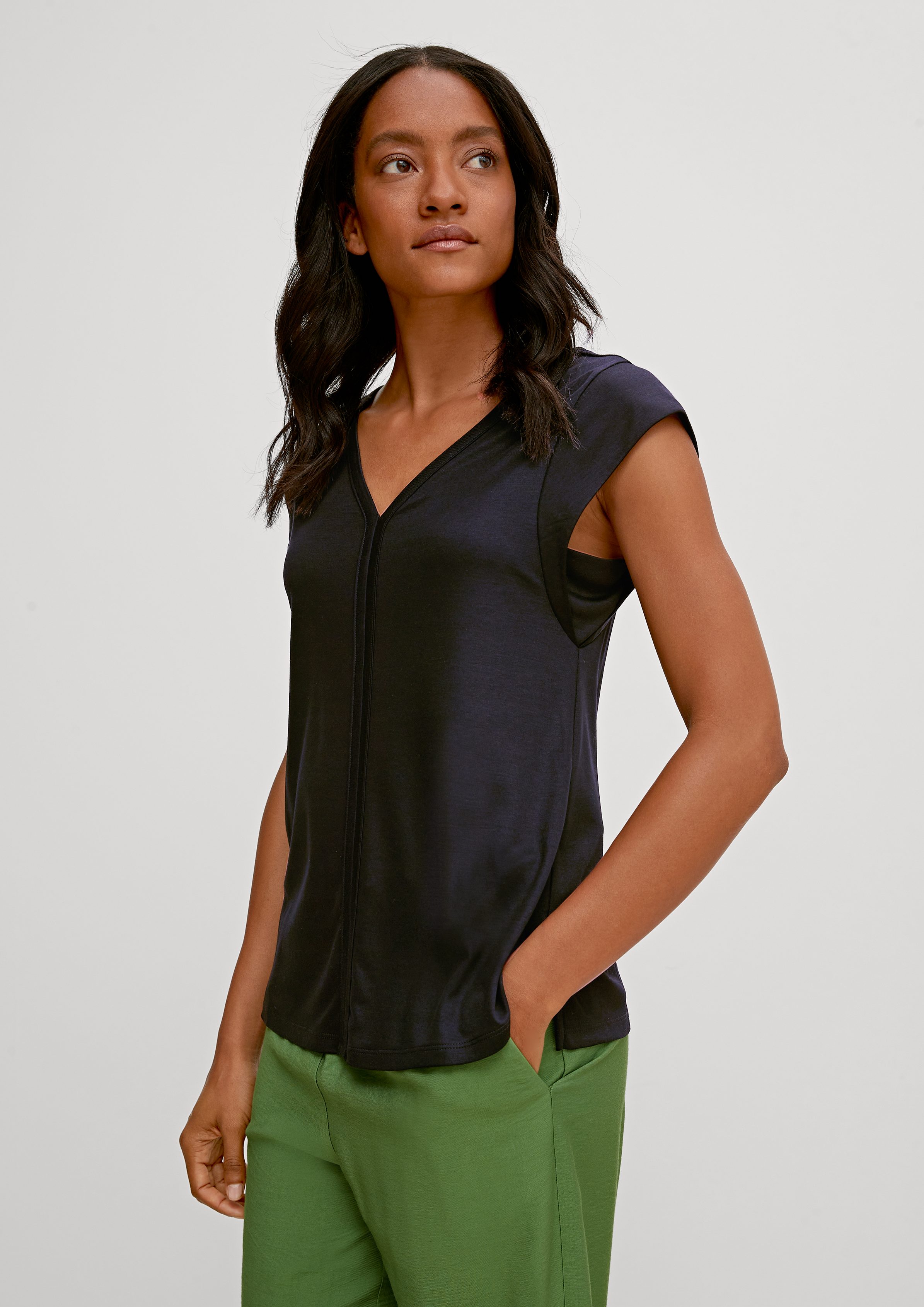 Comma Shirttop Jerseyshirt Aus Viskose