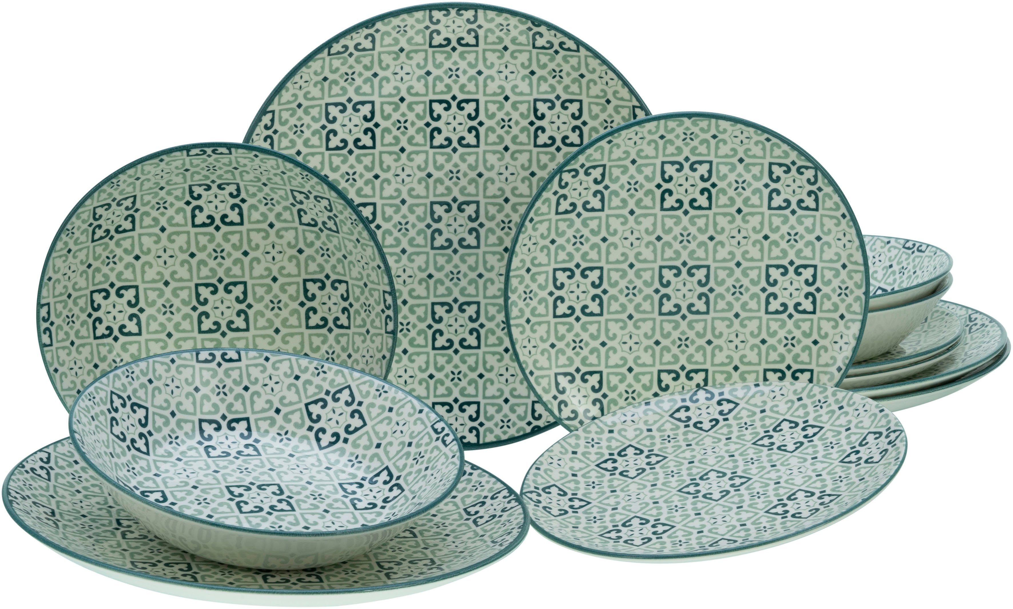 Creatable Teller Set Yara 12 Tlg 4 Personen Steingut Orientalisch