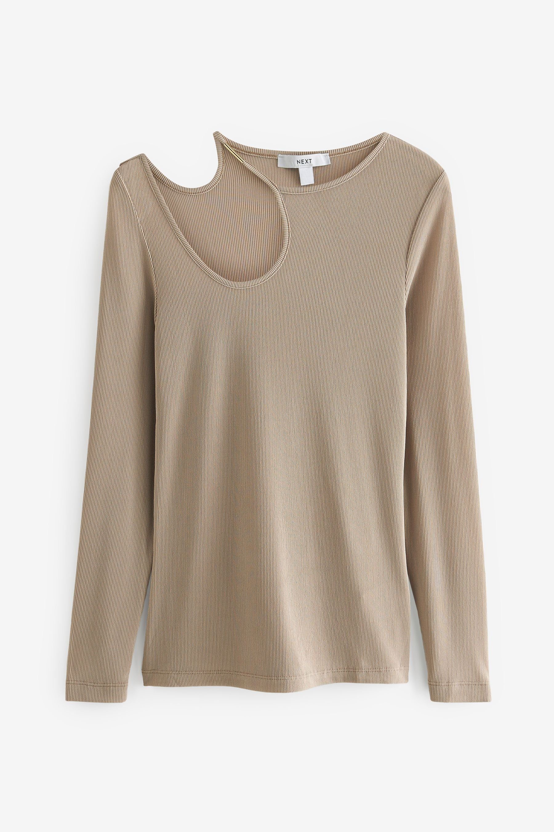 Next Langarmshirt Langarm Oberteil Mit Metalldetails Und Cut Out 1 Tlg
