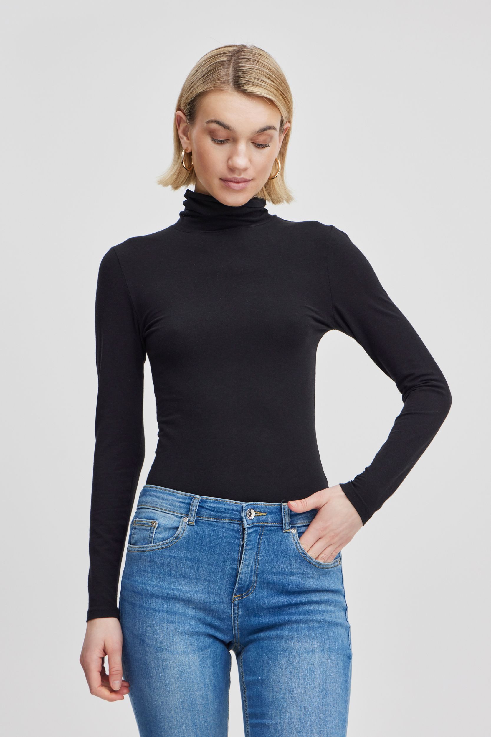 b.young Longpullover Pullover Rollkragen Tight Fit Langarm Weich Pamila roll neck