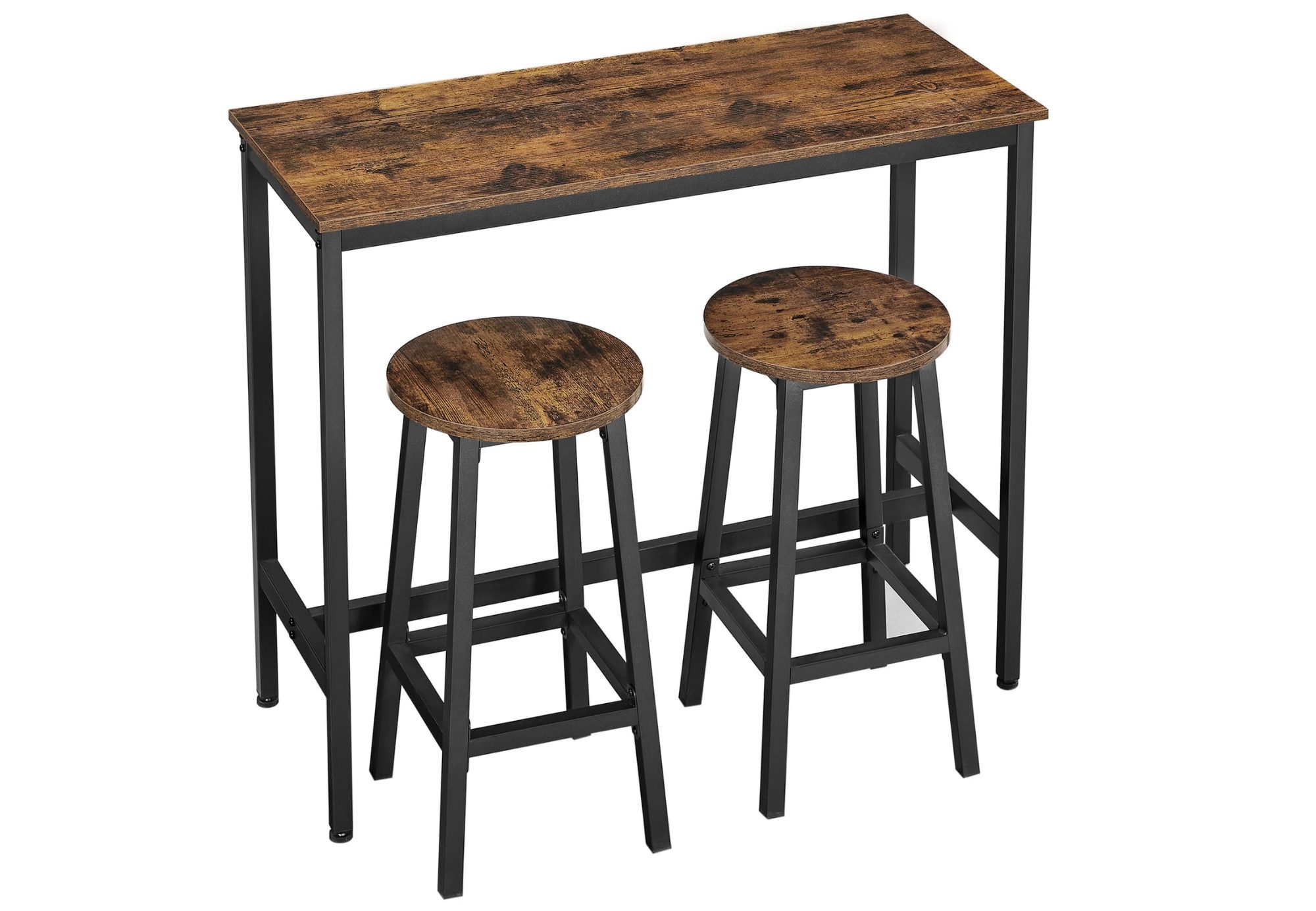 Home Collective Bartisch Set, Bartisch mit 2 Hockern, Stehtisch mit Barhockern, 100×40×90cm ...