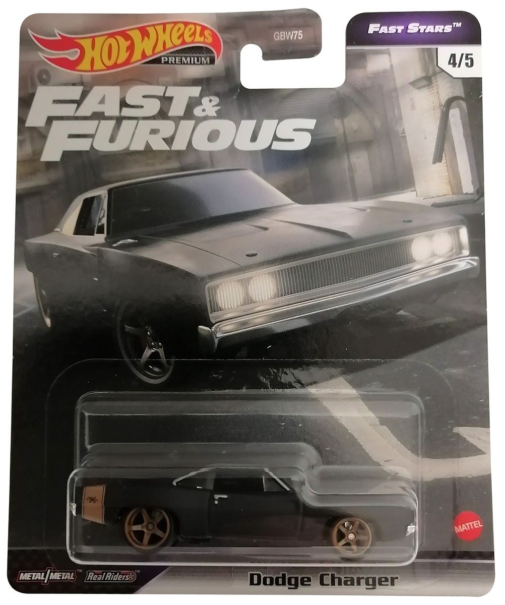 Hot Wheels Modellauto Mattel GRL71 Hot Wheels Premium Dodge Charger matt
