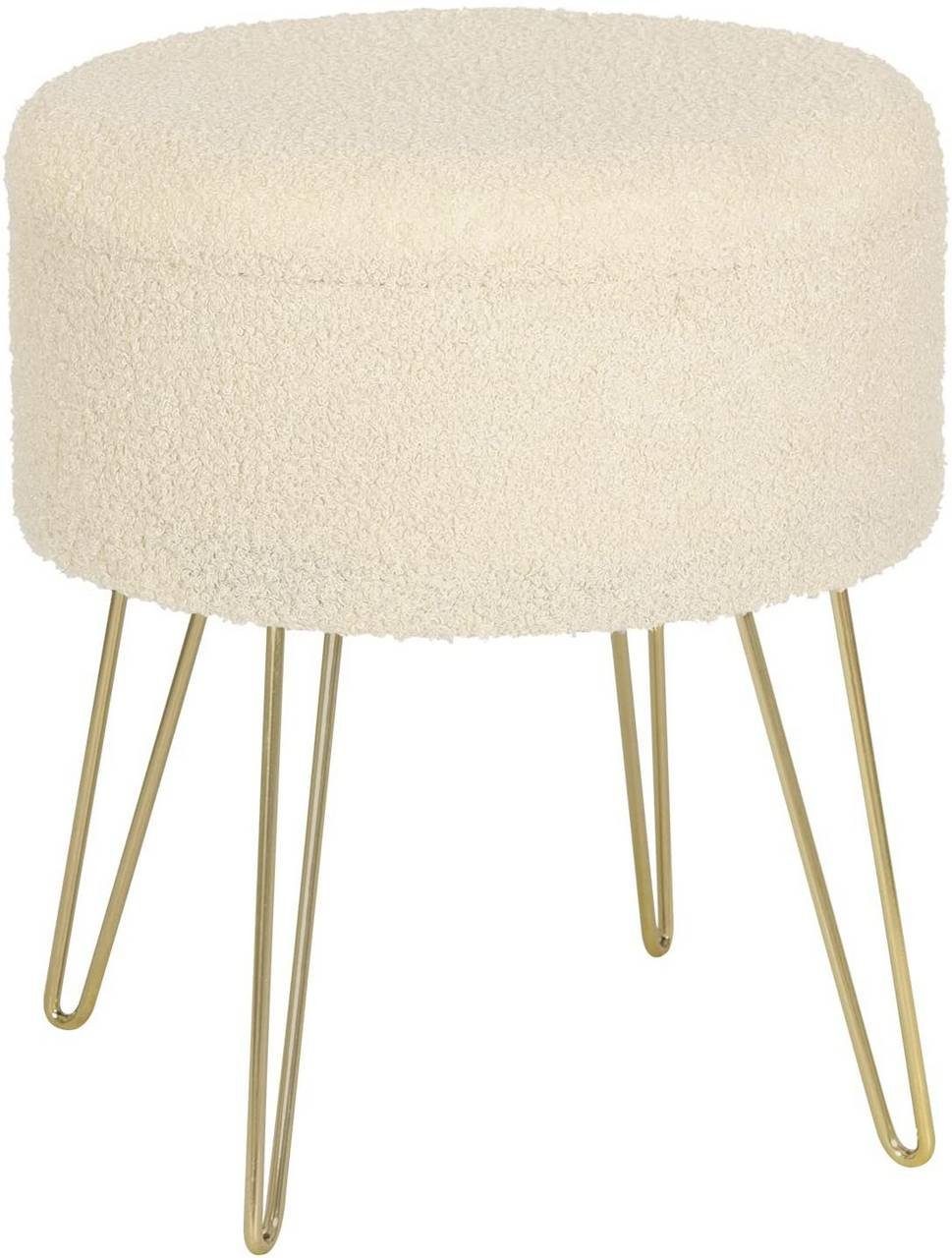 Woltu Sitzhocker (1 St), mit Stauraum runder Fußhocker Teddy-Fleece Hocker