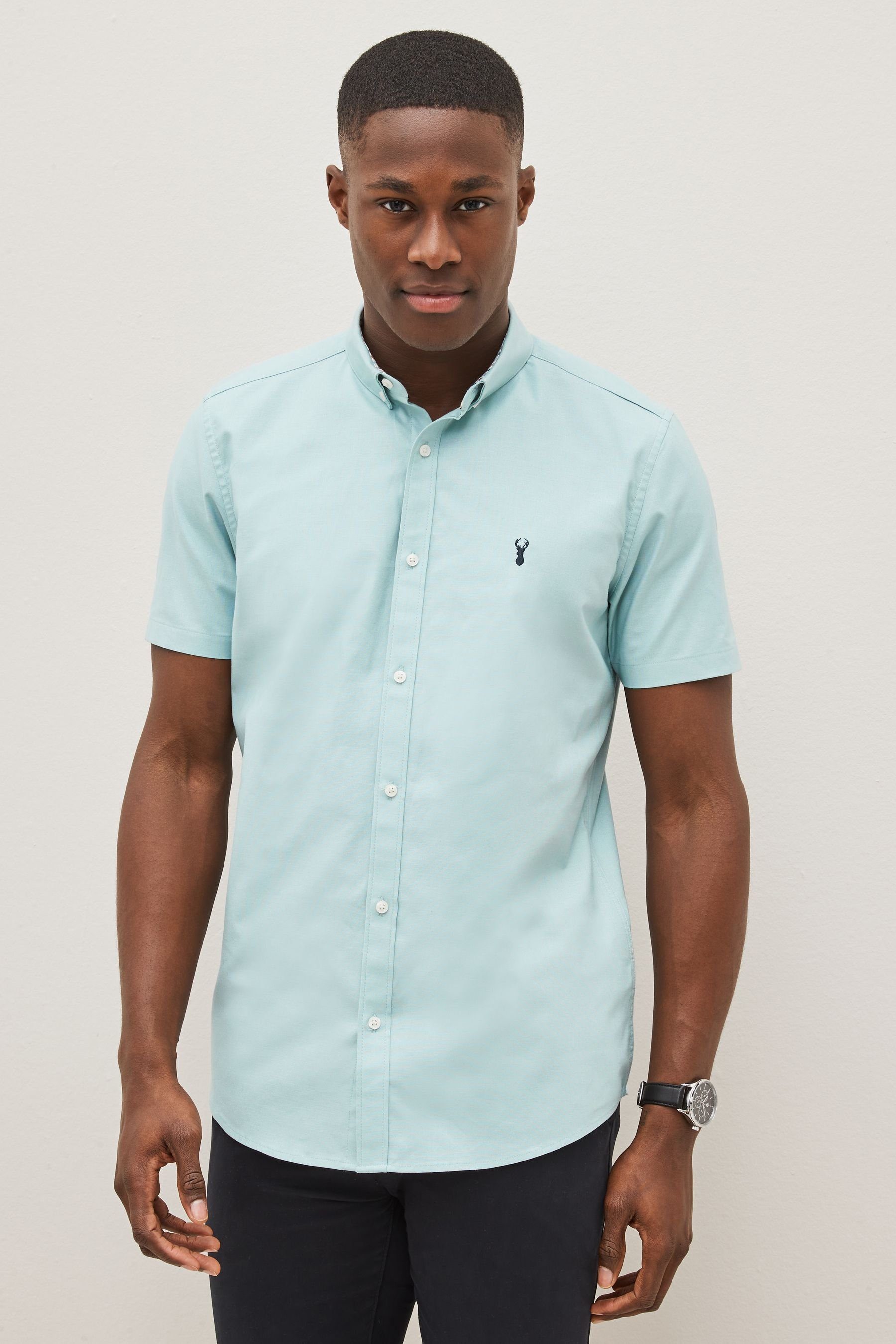 Next Kurzarmhemd Slim Fit Oxford Stretchhemd Mit Kurzen Ärmeln 1 Tlg