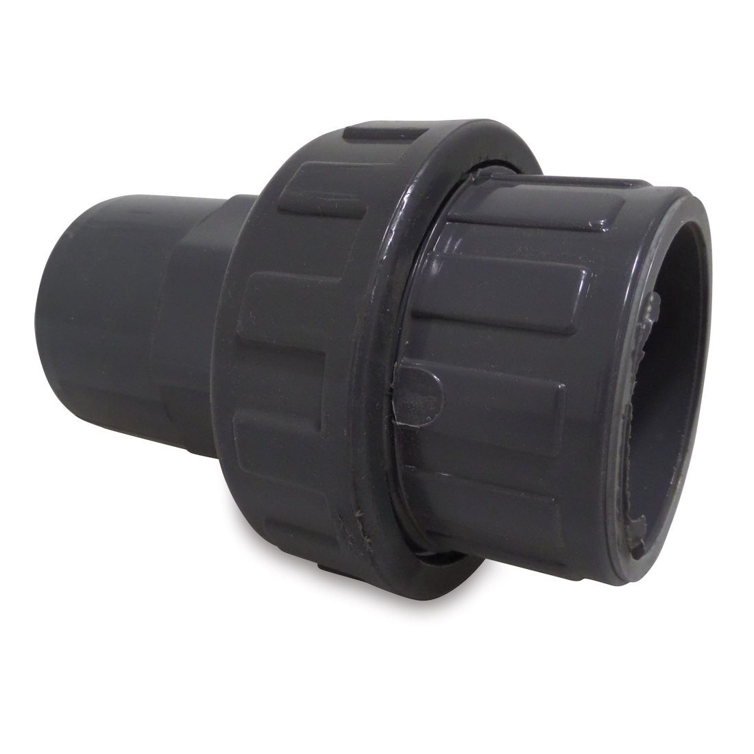 Mega Group Gewindefitting Verschraubung PVC-U Klebemuffe x Stutzen 10 bar, grau, Ø 50 mm x ...