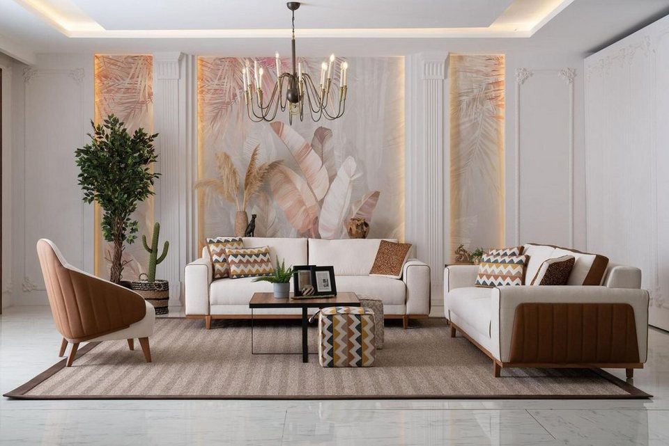 Jvmoebel Wohnzimmer Set Stilvoll Sofagarnitur 321 Sitz Sessel