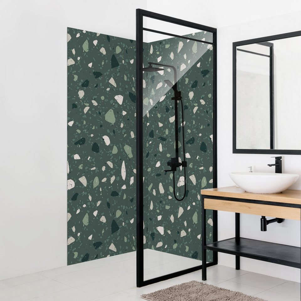 Bilderdepot24 Badrückwand Muster Grün Duschrückwand Ohne Bohren Dusche