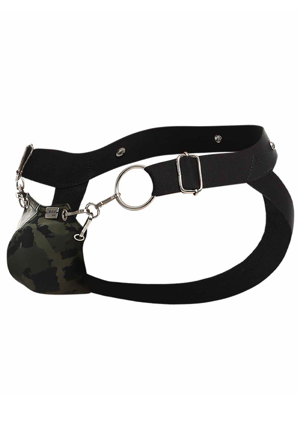 MOB Eroticwear String DNGEON Jockstrap mit Ringen Pofrei - camouflage