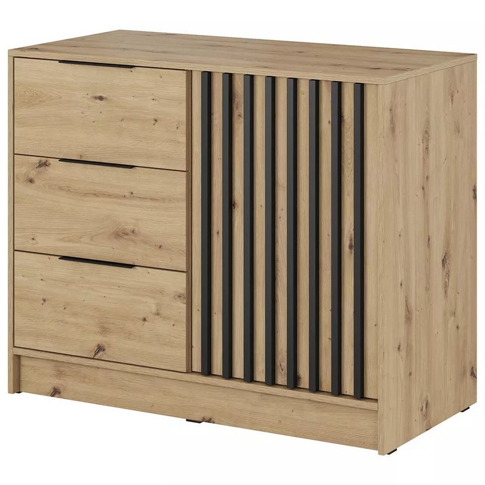 MOEBLO Kommode JOHN 2D (dekorative Lamellen Schrank Sideboard mit Türen ... MOEBLO Kommode JOHN 2D (dekorative Lamellen Schrank Sideboard mit Türen ...