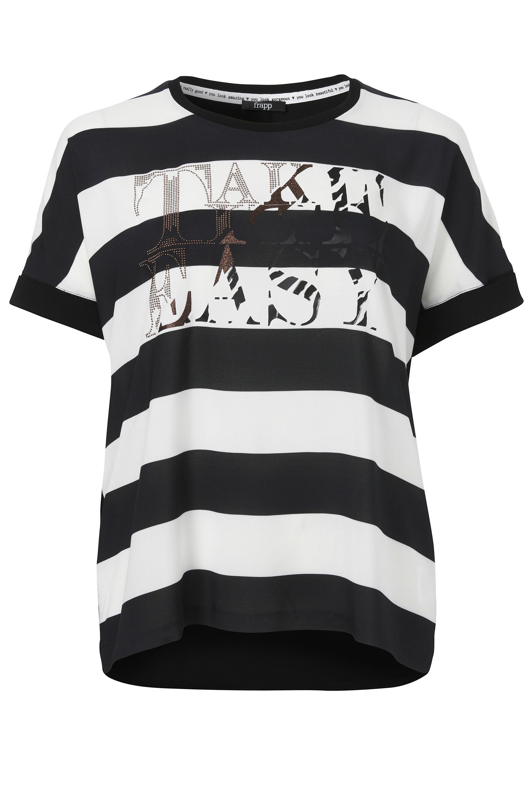 Frapp Klassische Bluse Modisches T Shirt Mit Glitzersteinen