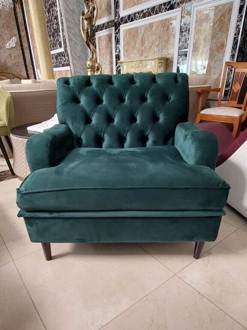 Chesterfield Sessel Grun