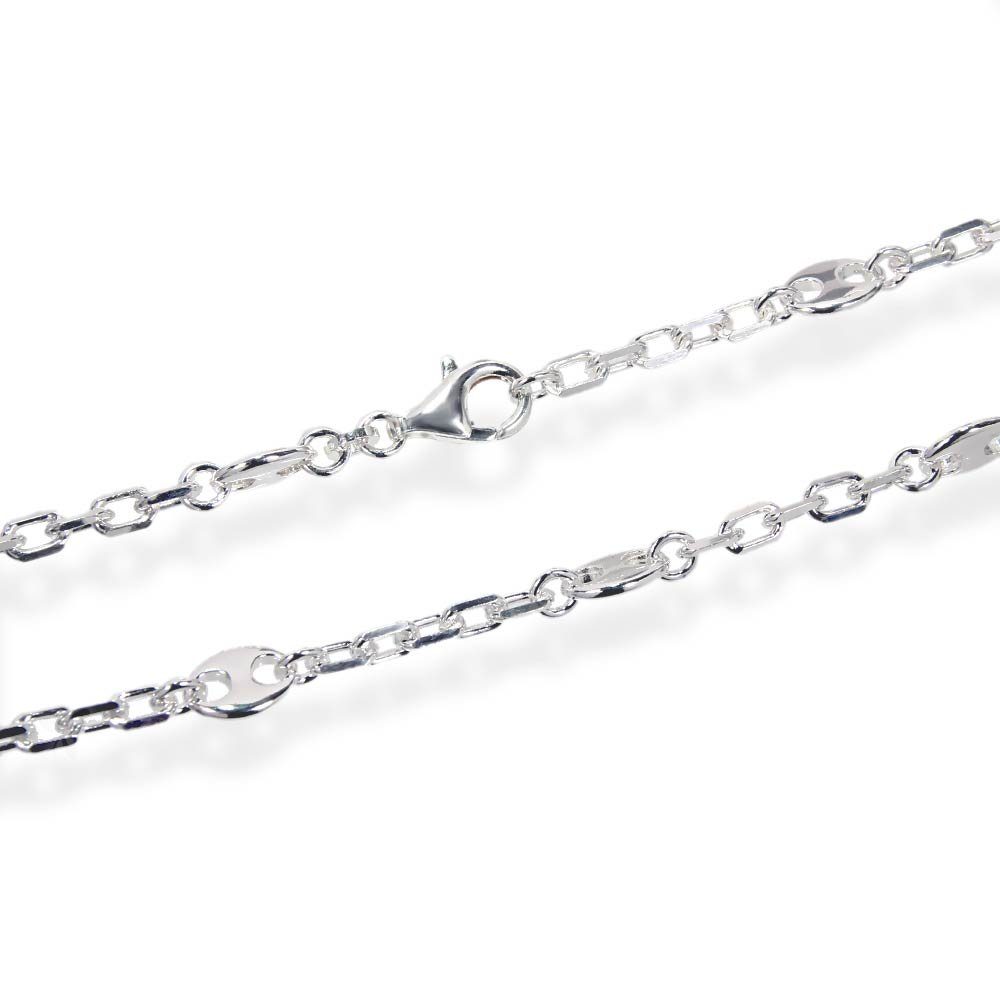 NKlaus Silberarmband 18cm 925 Echt Sterling Silber Kette Kaffeebohne Anker Armband 6mm 6g 5