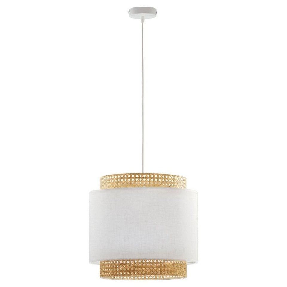 Famlights Hängeleuchte Pendelleuchte Kate In Weiß Und Braun E27 380mm