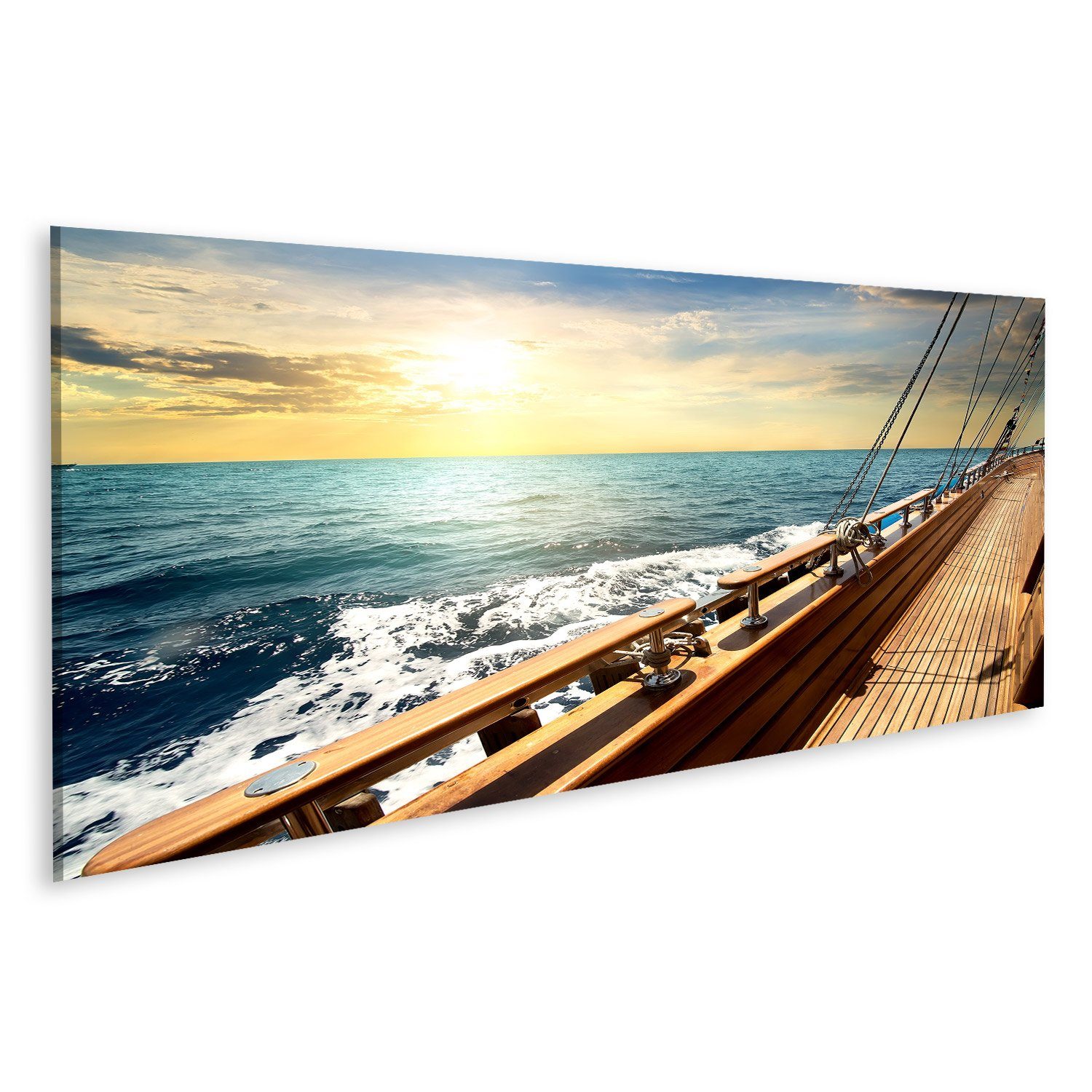 Islandburner Leinwandbild Bild Auf Leinwand Segelboot Meer Rot