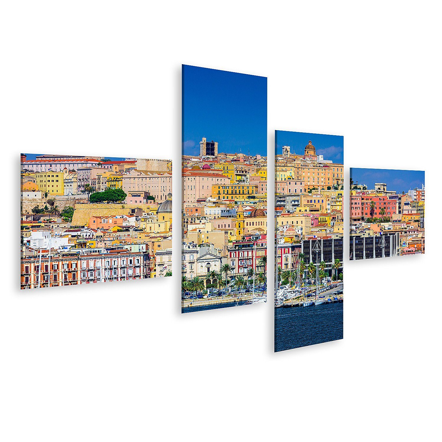 islandburner Leinwandbild Bild auf Leinwand Cagliari Sardinien Italien Küste Skyline auf dem Mit