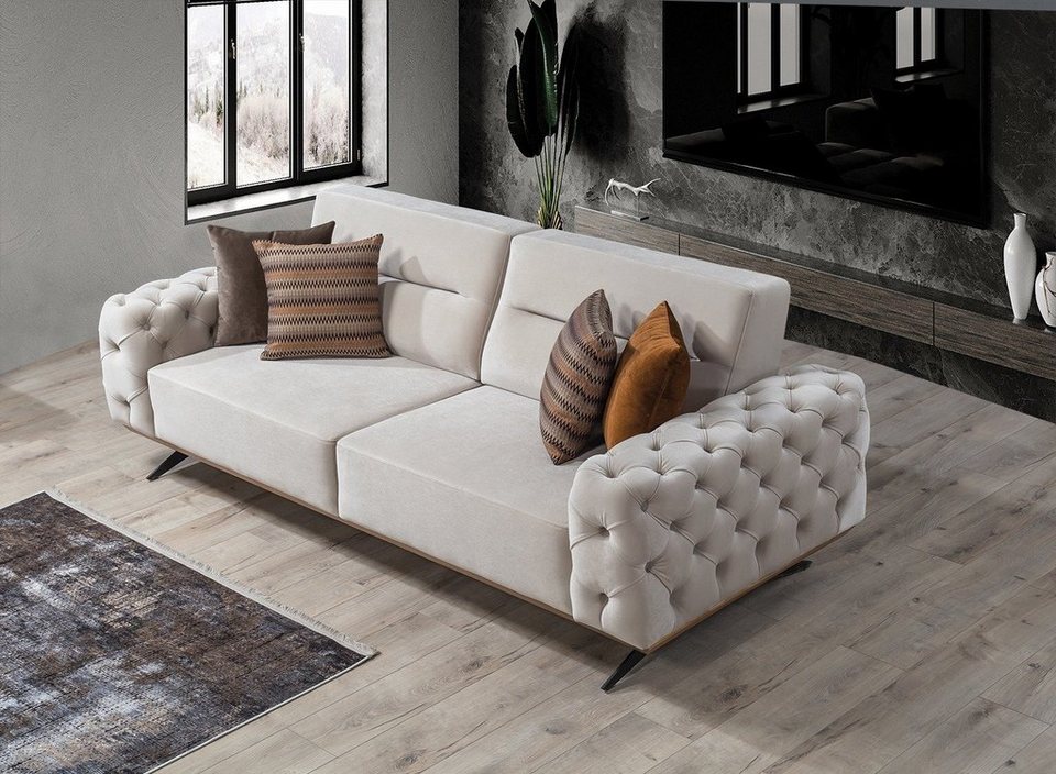 Villa Möbel 3 Sitzer Cuba Sofa Mitheftsteppung An Den Armlehnen Und