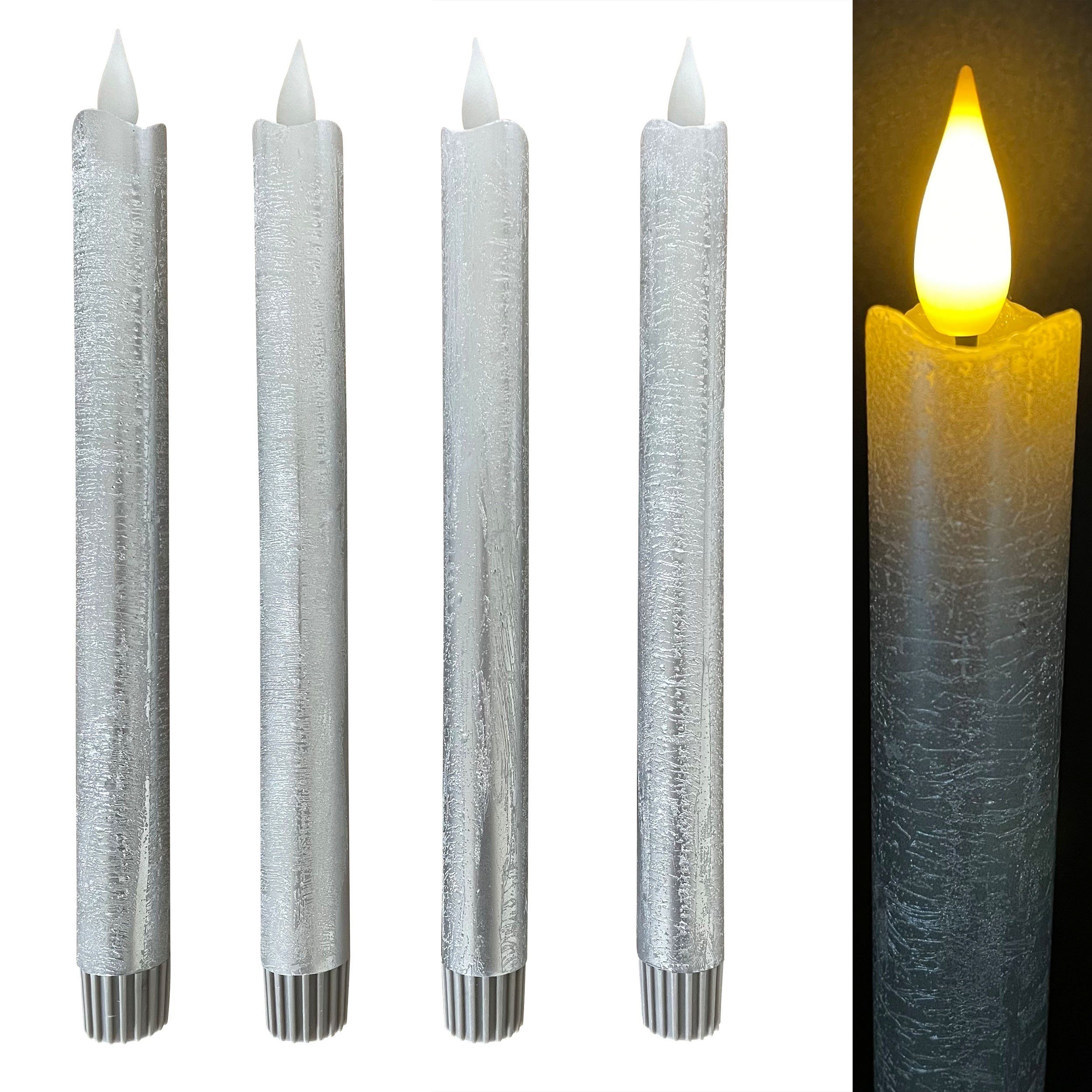 Silberne Led Kerzen