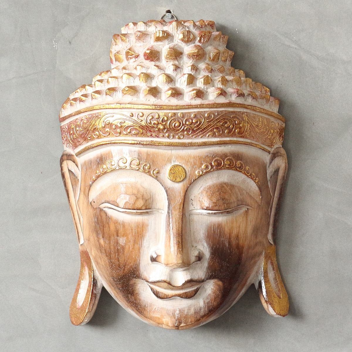 Oriental Galerie Dekofigur Buddha Maske Wandmaske In Natur Mit