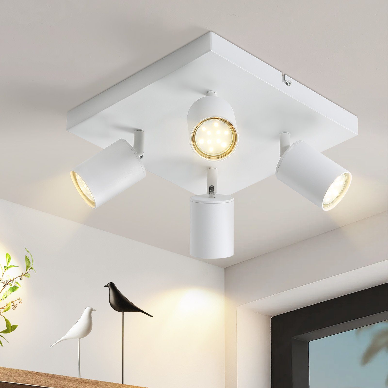 Zmh Led Deckenstrahler 4 Flammig Deckenspot Gu10 Deckenlampe Spots 330