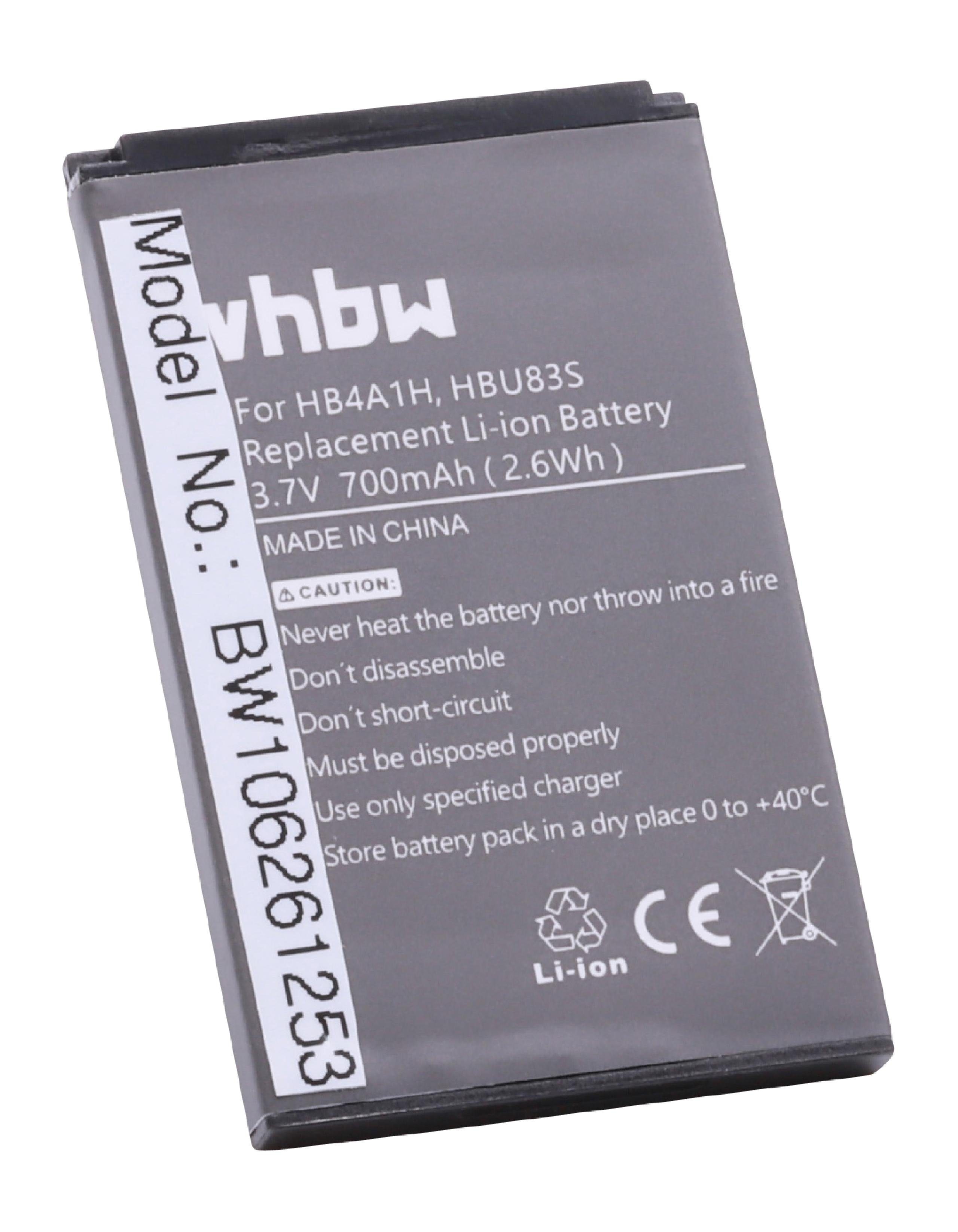 vhbw Ersatz für Huawei HB4A1H, HBU83S für Mobilfunk (700mAh, 3,7V, Li-Ion) Smartphone-Akku 700 mAh