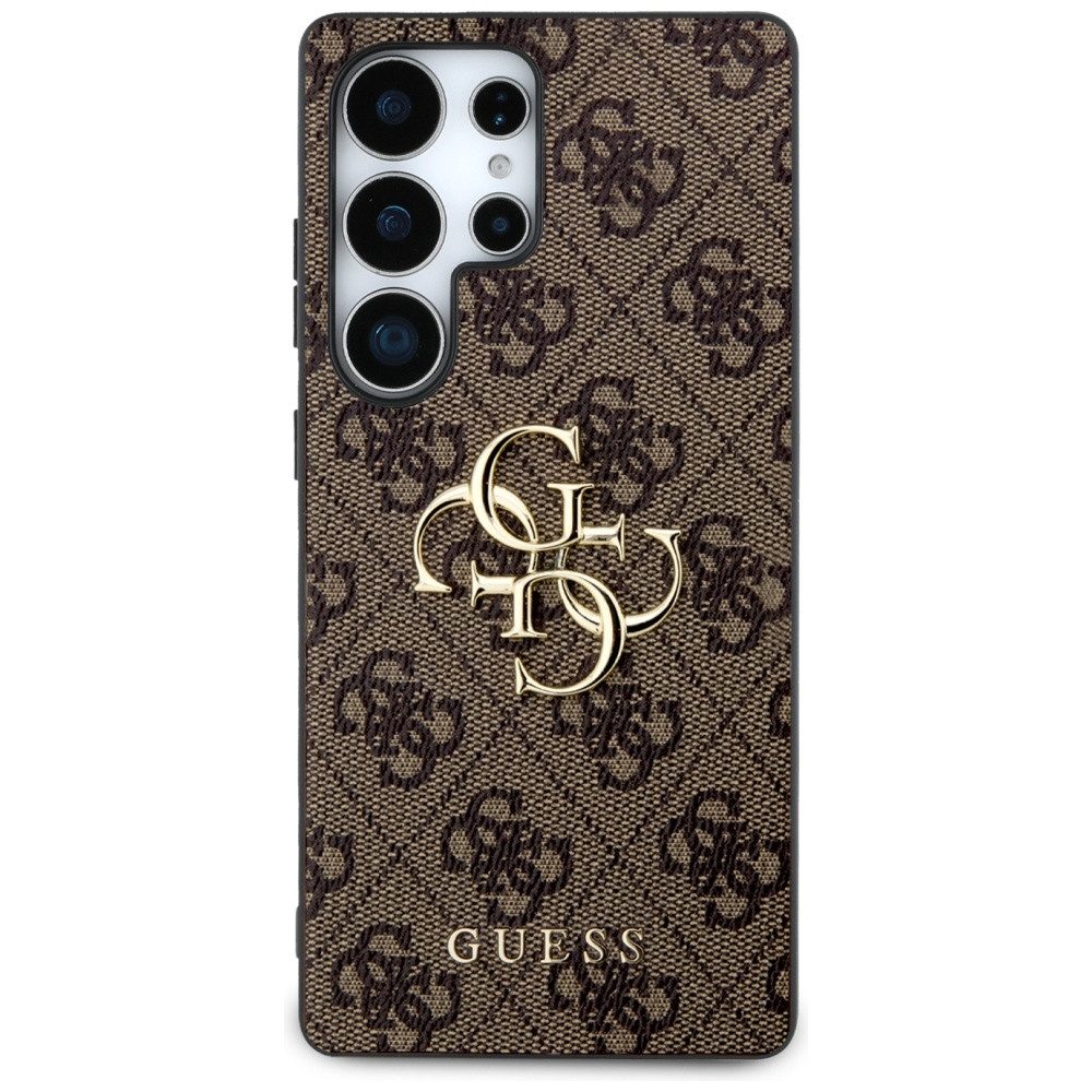 Guess Handyhülle Galaxy S25 Ultra Kunstleder braun Logo goldfarben ...