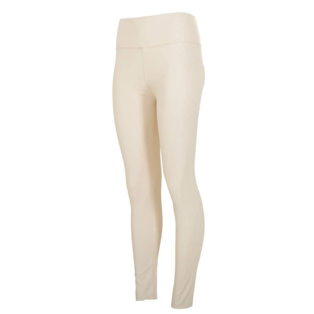 Ital Design Leggings Damen Freizeit Stretch Leggings In Lederoptik In Creme
