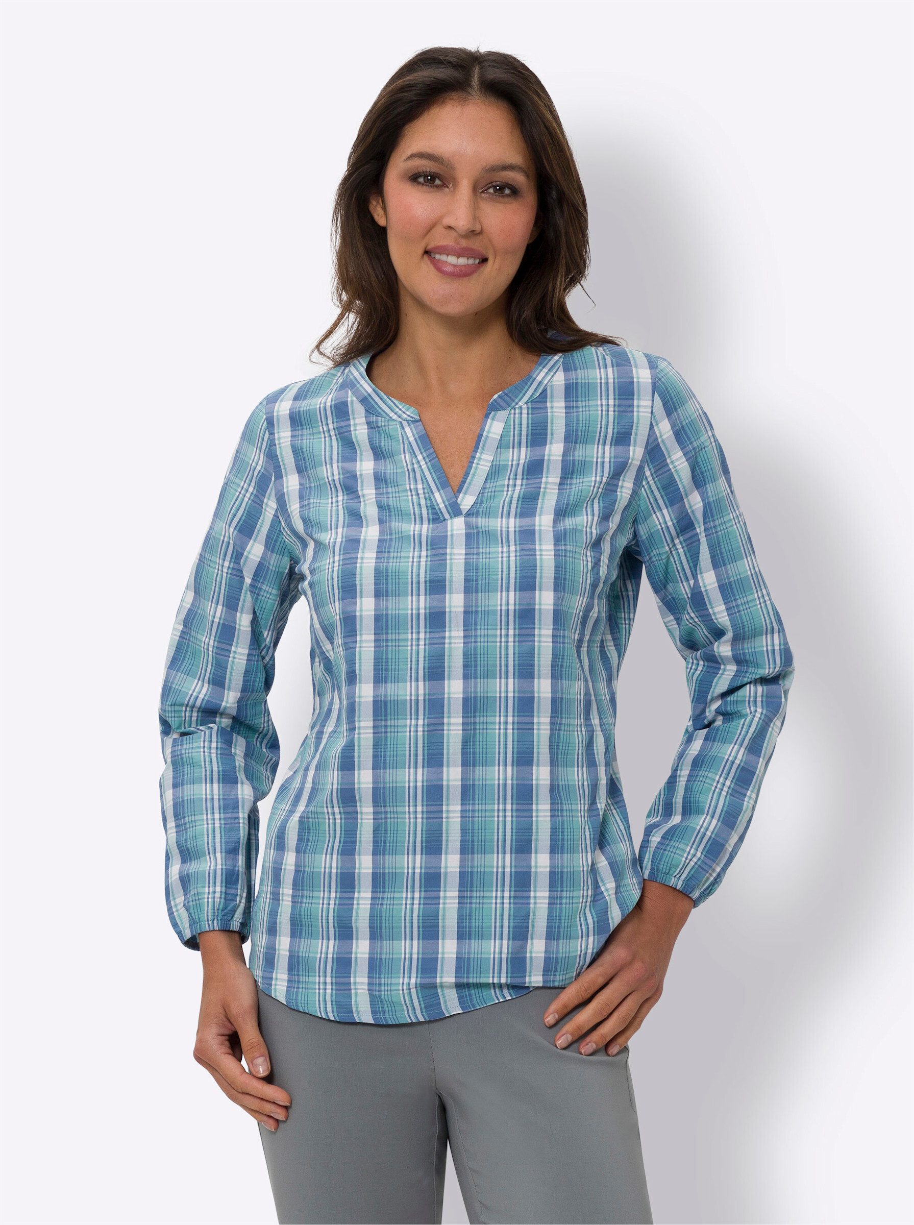 Sieh An Klassische Bluse Karobluse Leichte A Form