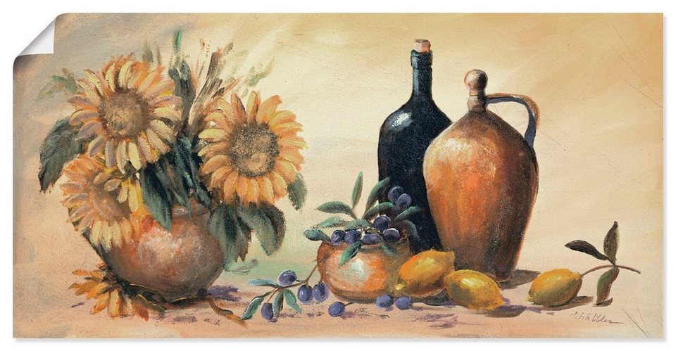 Artland Wandbild Stillleben Mit Sonnenblumen Vasen And Töpfe 1 St Als
