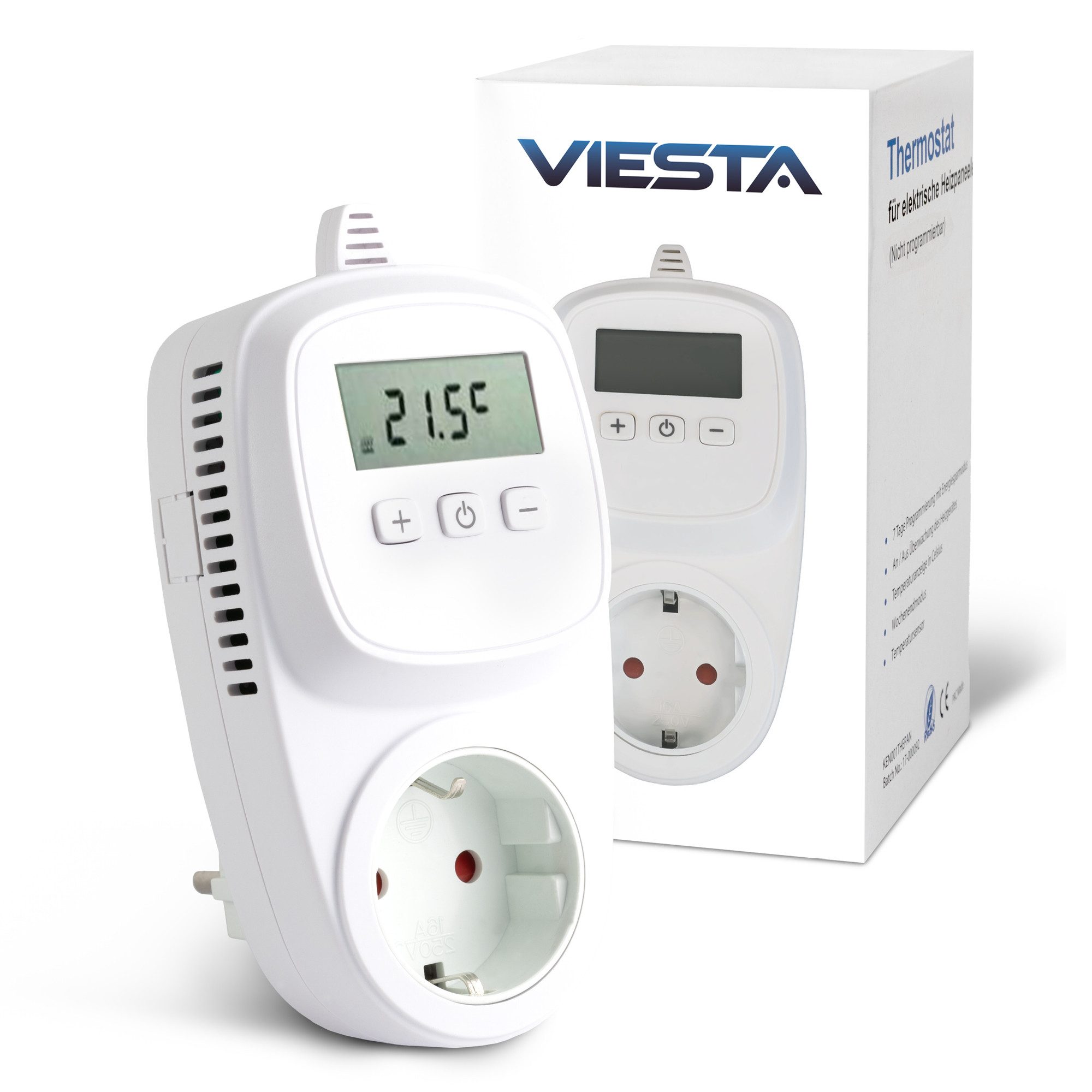 VIESTA Heizkörperthermostat TH10 Thermostat Steckdosenthermostat für Infrarotheizung