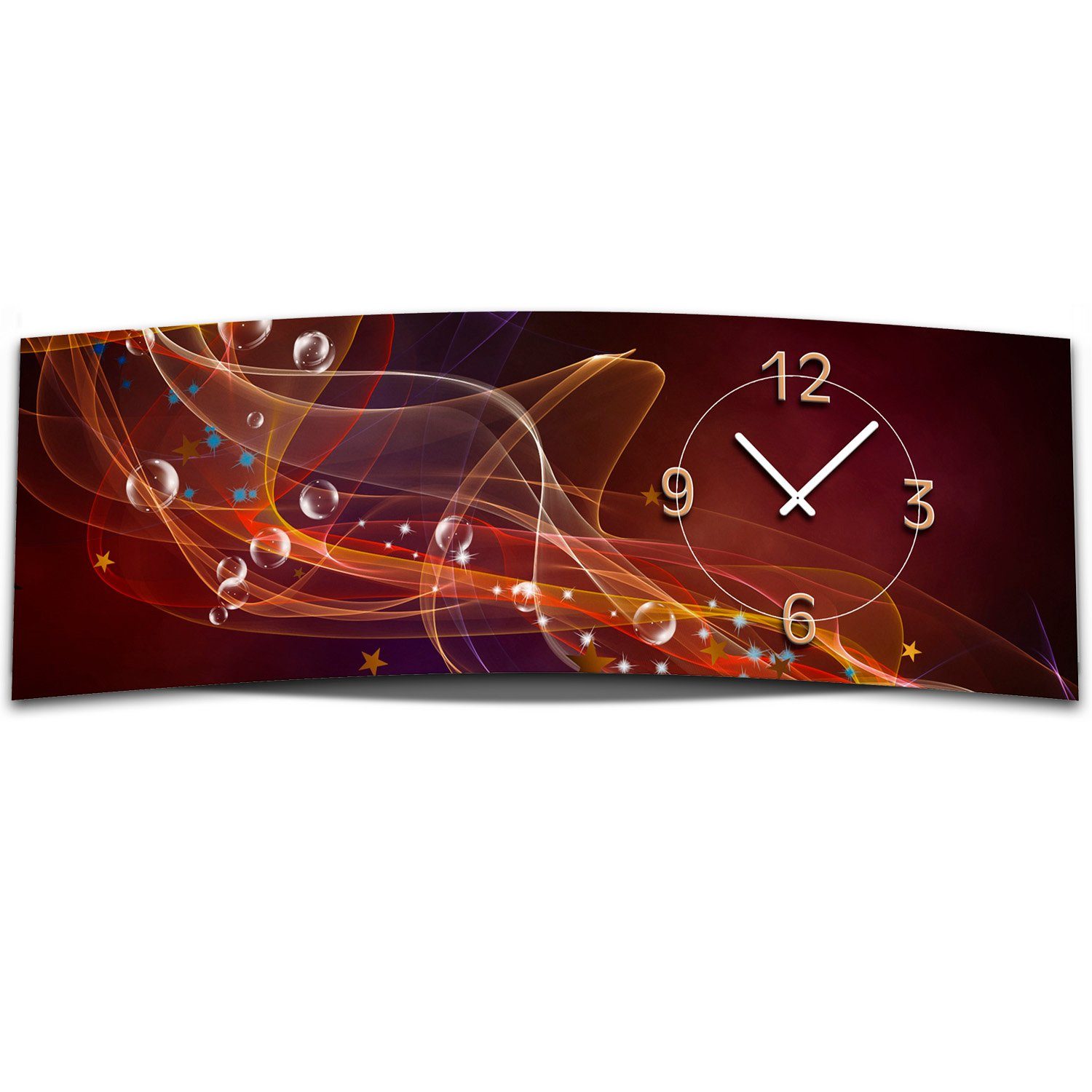 Dixtime Wanduhr Wanduhr Xxl 3d Optik Dixtime Abstrakt Rot Dunkel