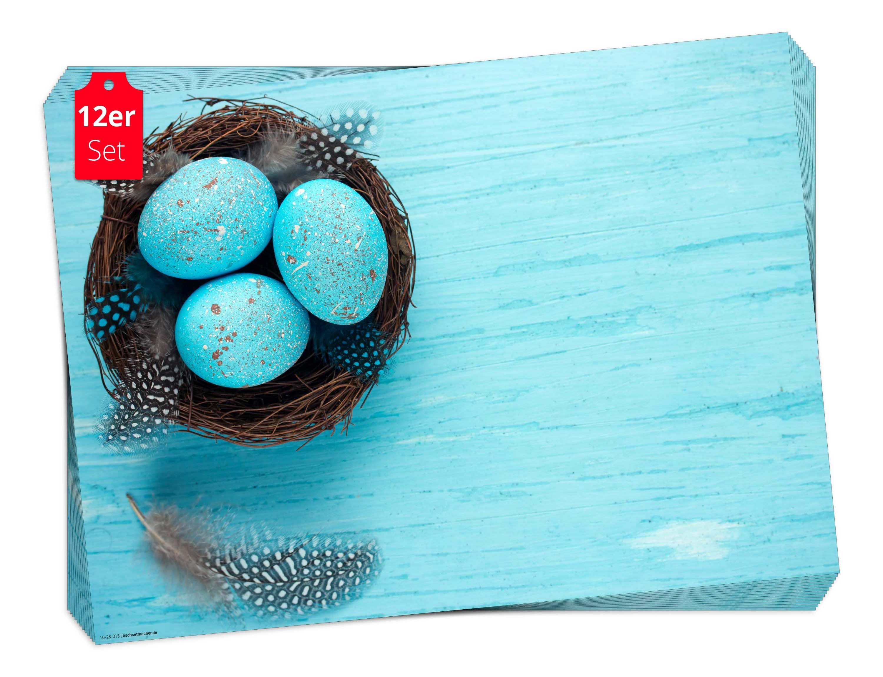 Platzset Tischset Frühling Ostern And Blumen Blaue Ostereier