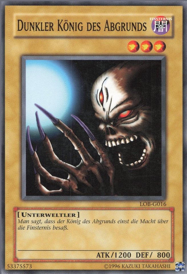 Recollectibles Sammelkarte Yugioh Karte Dunkler König Des Abgrunds V1