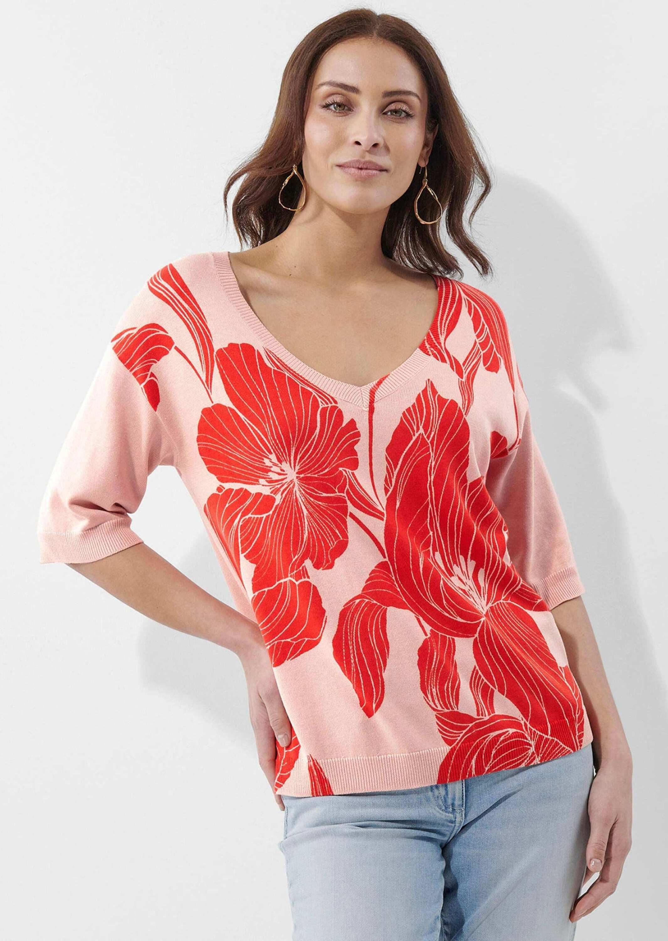 Alba Moda Strickpullover Pullover, V-Ausschnitt