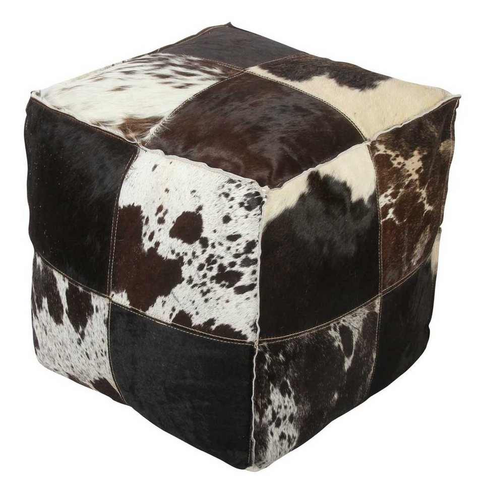 Casa Moro Pouf Patchwork Leder Sitzkissen Rom 50x50x45 Cm Bth