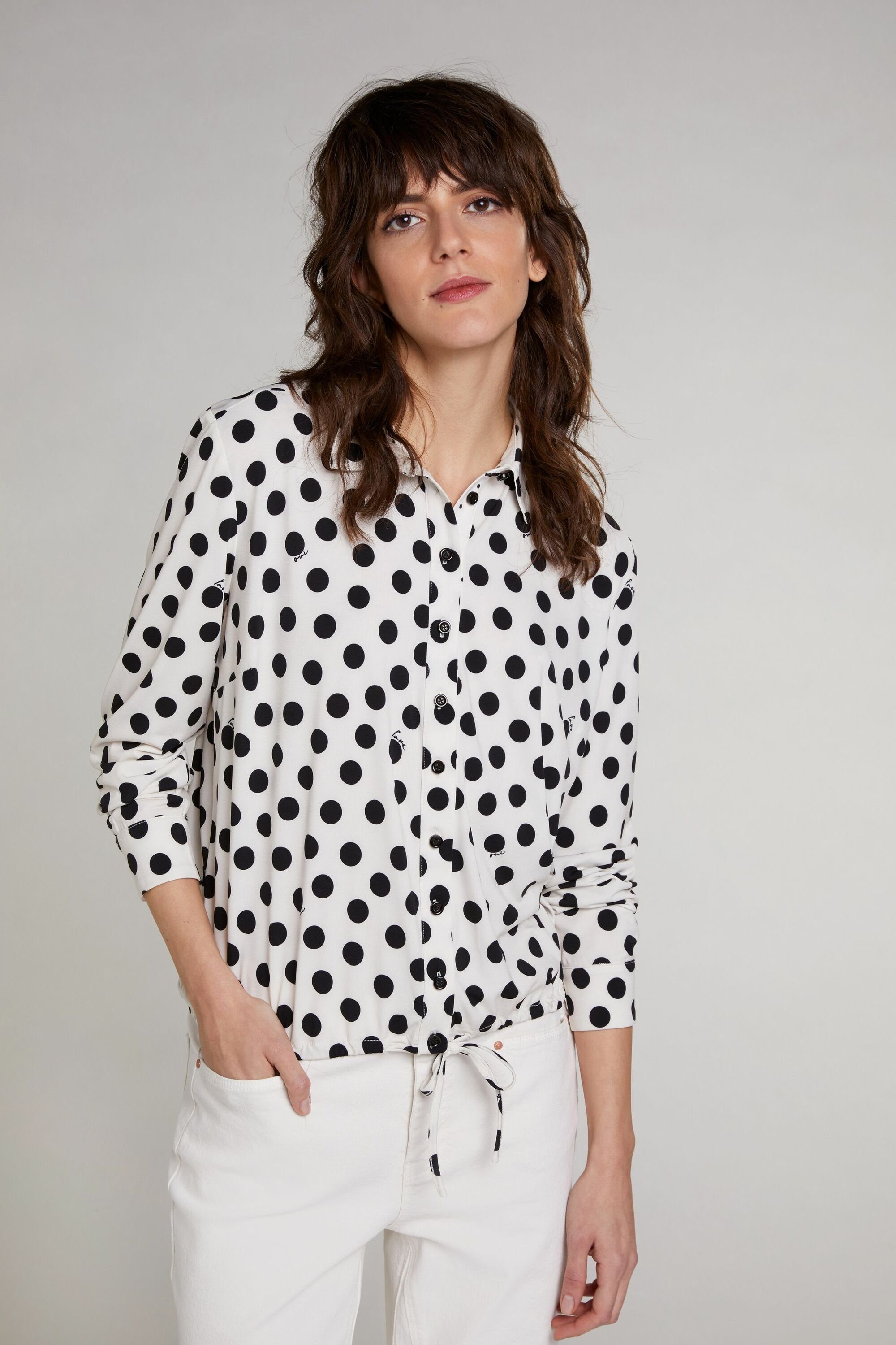 Oui Langarmbluse Bluse Mit Pünktchen Elastischer Bund Online Kaufen