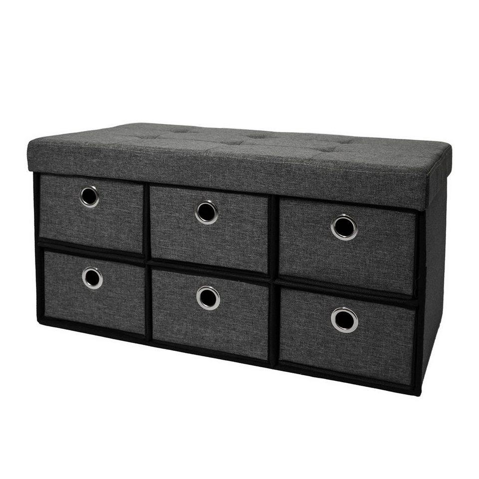 Dunedesign Sitzbank Sitzbank Faltbar 6 Schubladen Sitztruhe 1 St