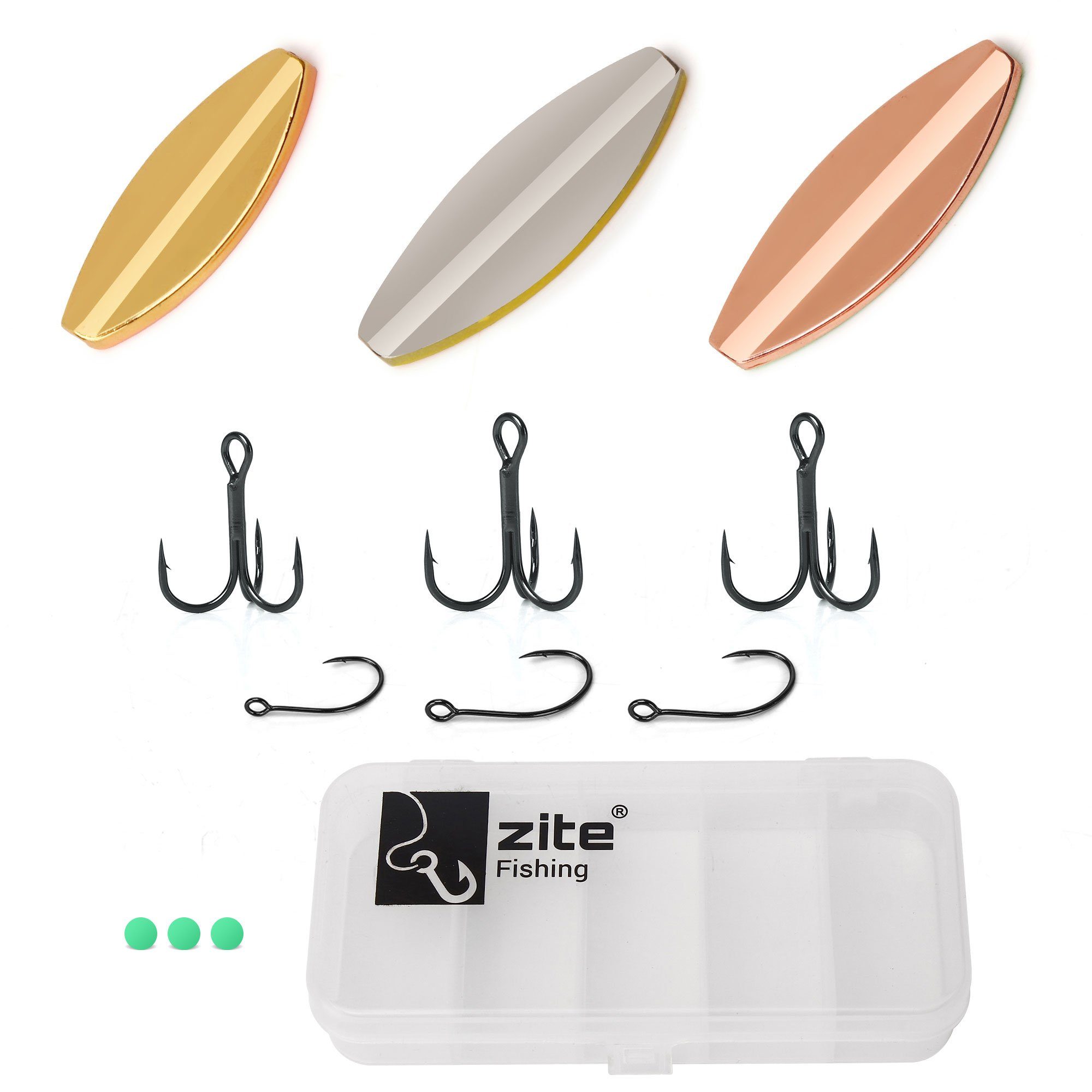 Zite Kunstköder Inline-Spoon Set mit Köderbox - 13tlg Durchlaufblinker ...