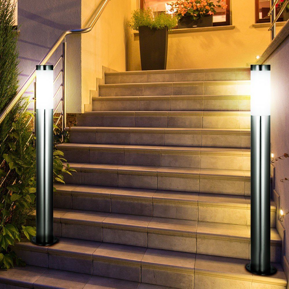 Etc Shop Led Außen Stehlampe 2er Set Steh Leuchten Außen Bereich Weg