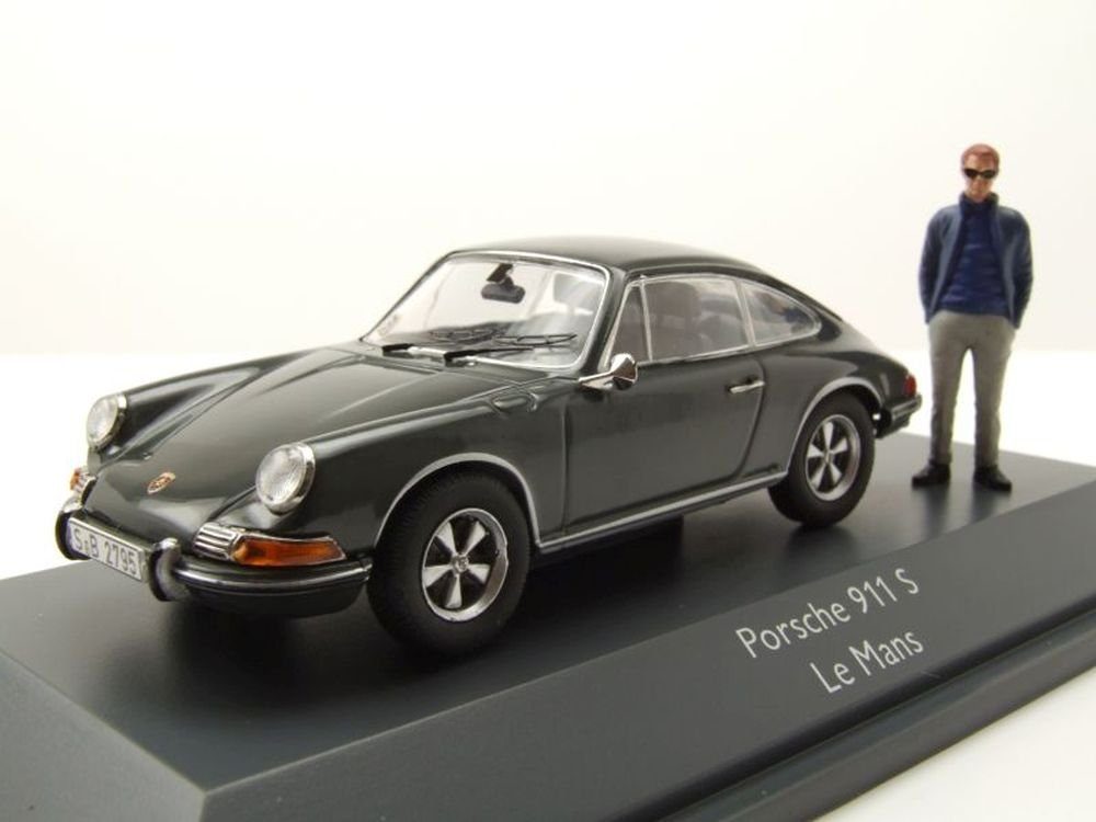 Schuco Modellauto Porsche 911 S Coupe 1971 grau mit Figur Modellauto 1: ...