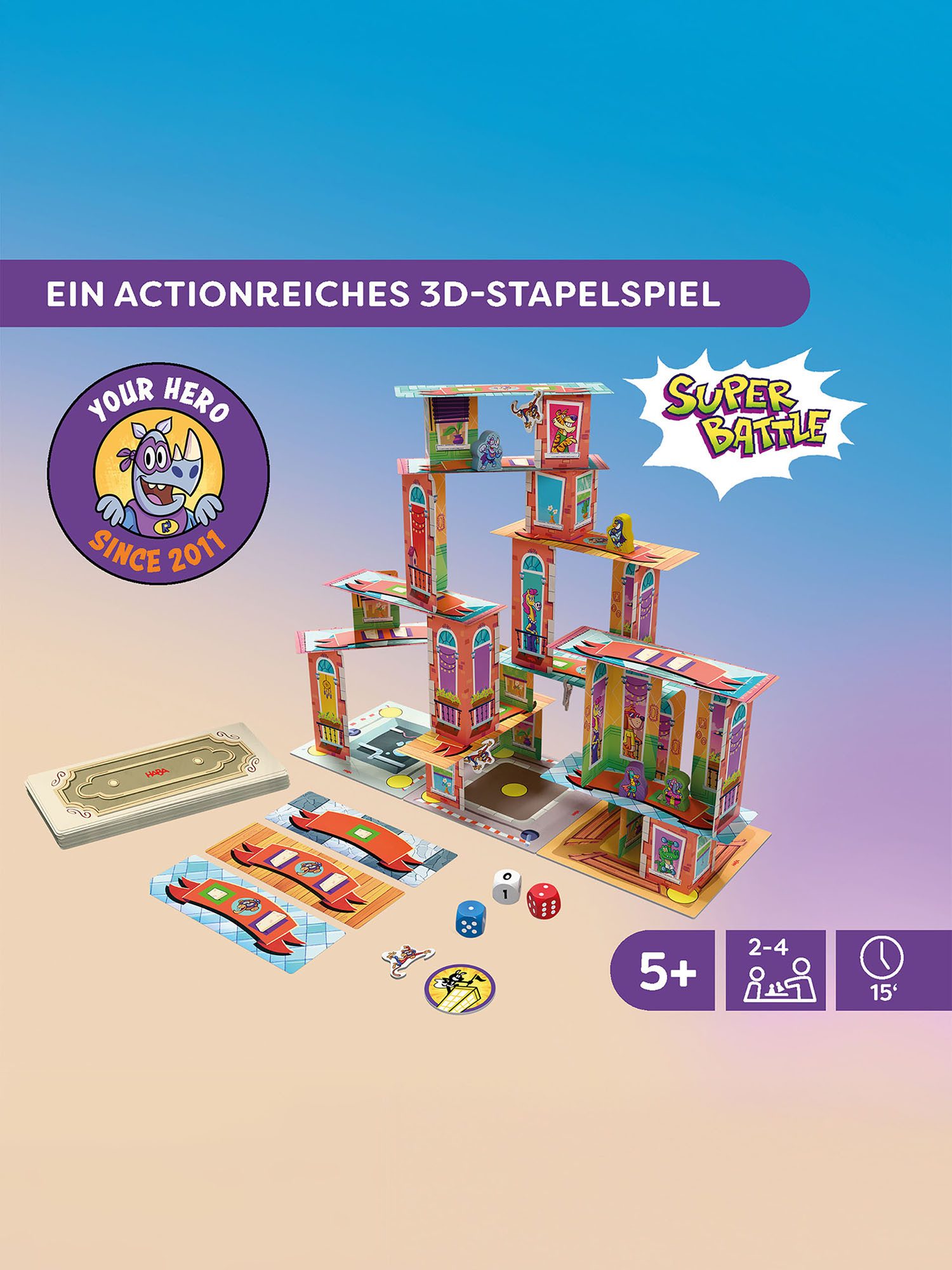 Haba Spiel Rhino Hero Super Battle 2026, Gesellschaftsspiel, Brettspiel ...