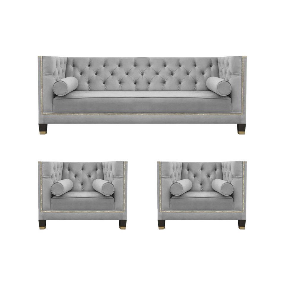 Jvmoebel Wohnzimmer Set Designer Garnitur Modern Möbel Chesterfield
