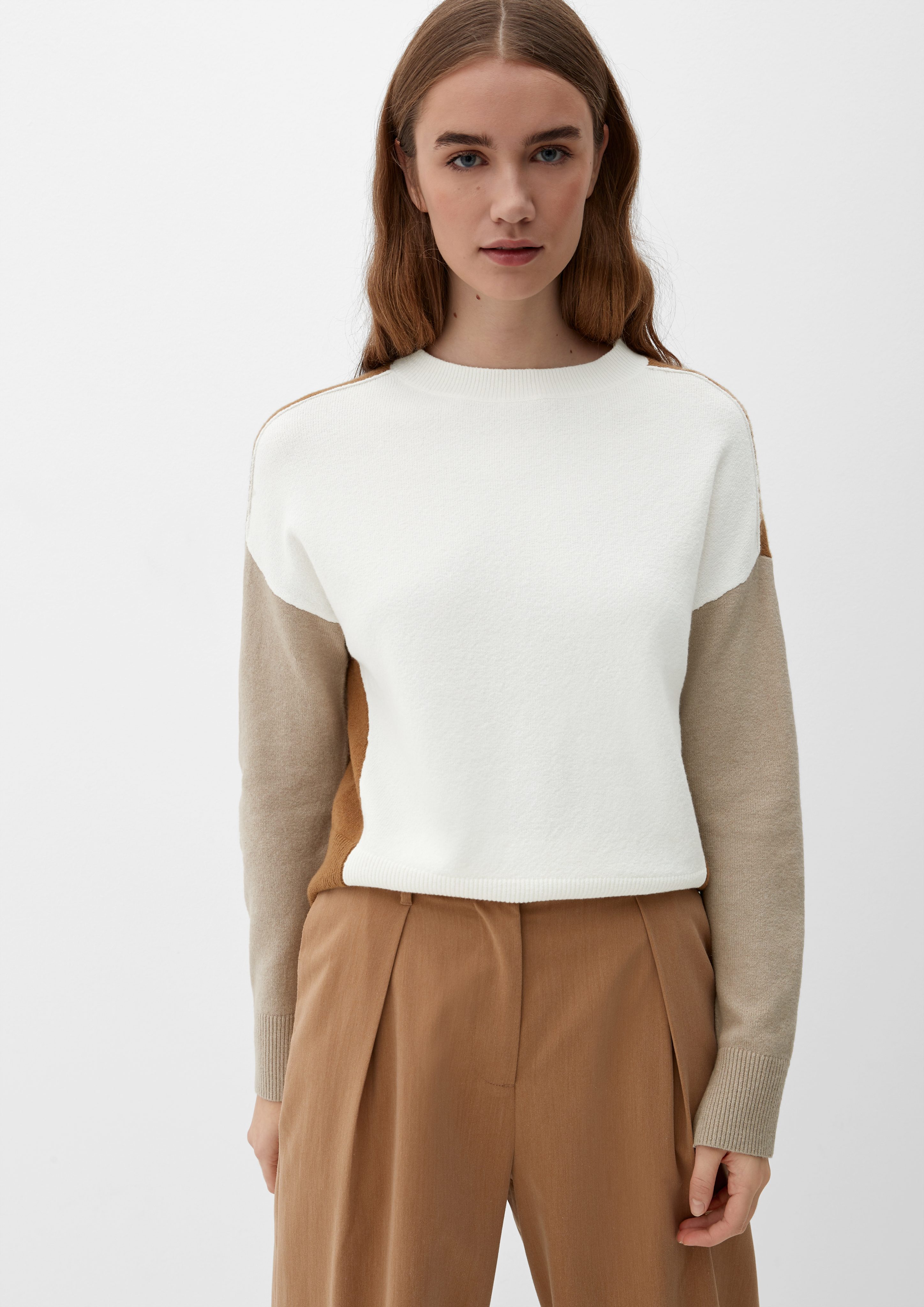 Soliver Strickpullover Strickpullover Mit Colour Blocking Aus Strick