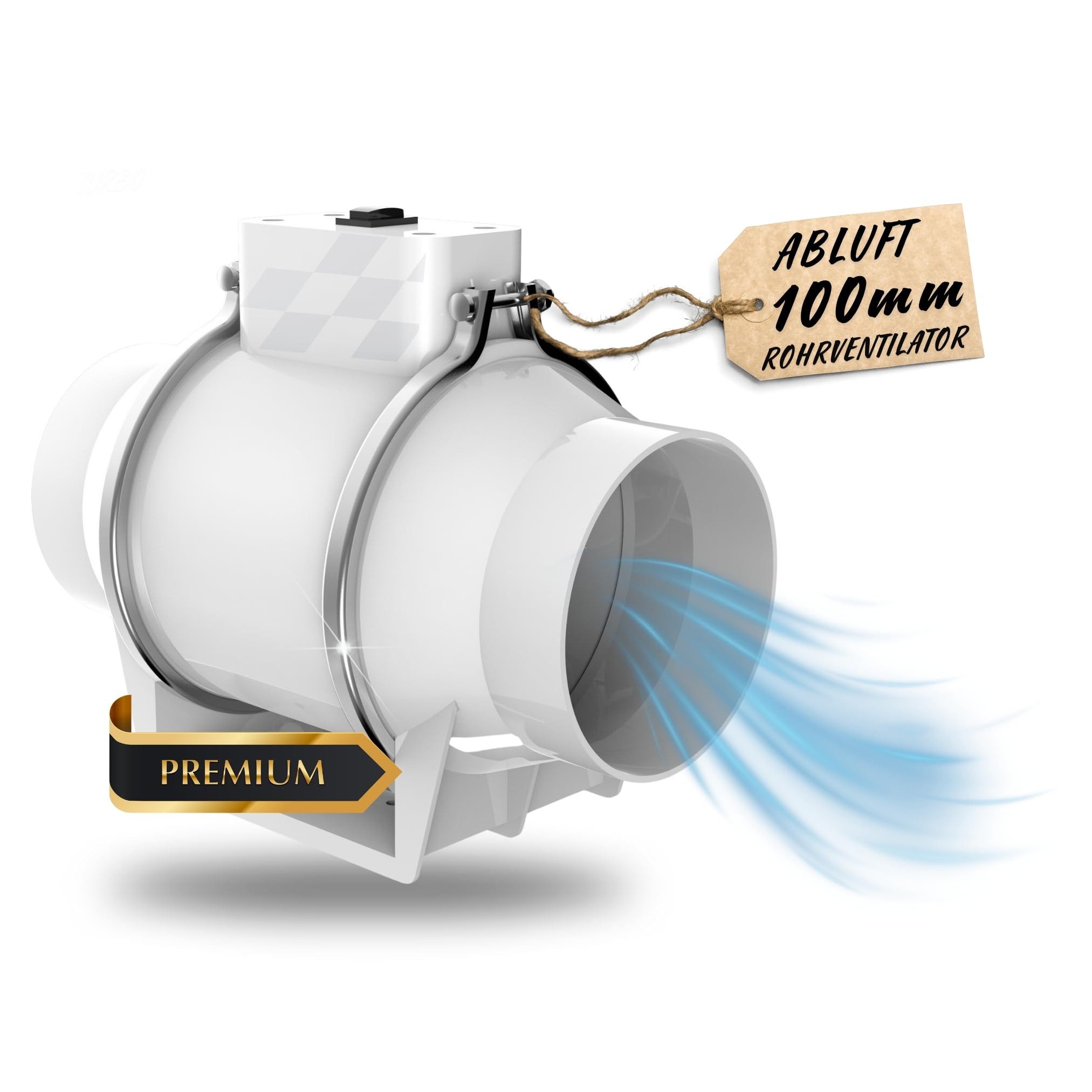 Tronicxl Radialventilator 100mm Abluft Turbo Lüfter Ohne Kabel Für