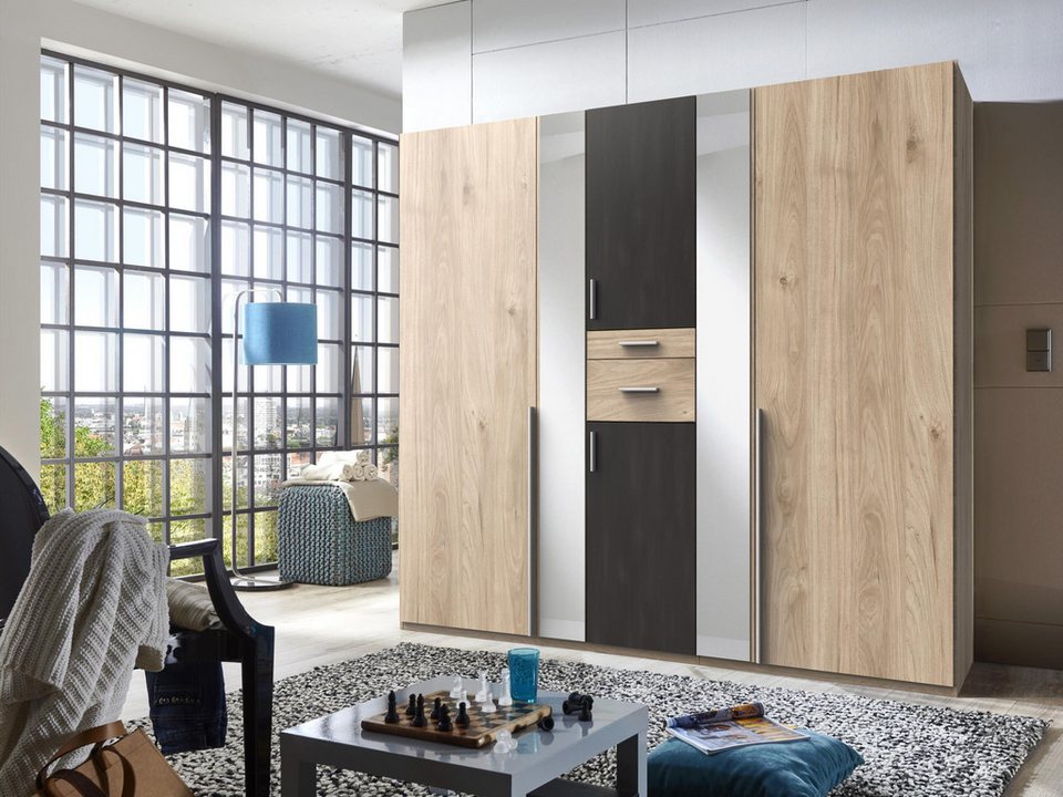 Wimex Kleiderschrank In Hickory Oak Nachbildung Mit 2 Schubladen Und 6