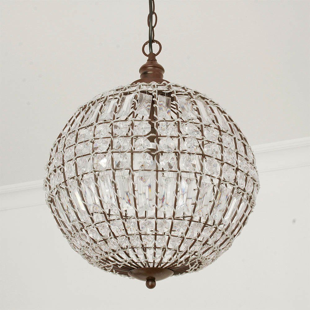 Grafelstein Kronleuchter Kugellampe Cristal Mit Kristallen D34cm Antik