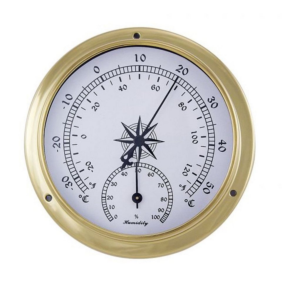 Linoows Dekoobjekt Comfortmeter Marine Hygro Thermometer 12 Cm